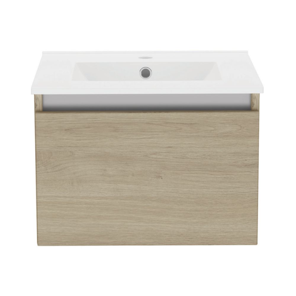 Newland Single Drawer Wall-Mounted Vanity Unit with Basin Effect ...