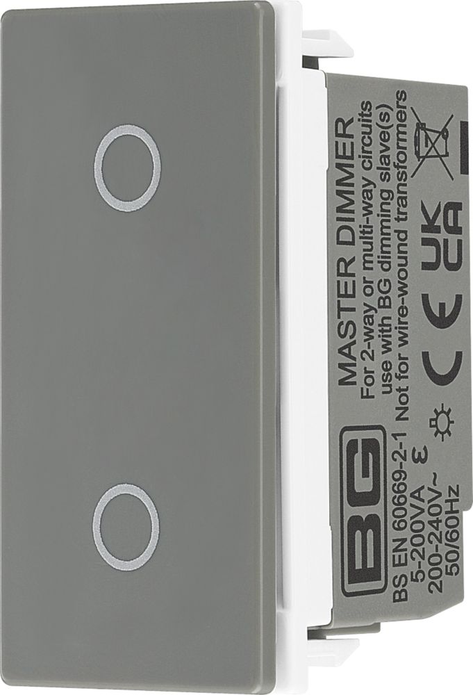 British General 2-Way LED Modular Dimmer Switch Grey - Screwfix