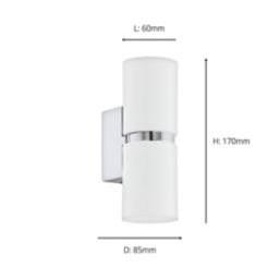 Eglo Passa LED Wall Light Chrome/White 3W 250lm - Screwfix