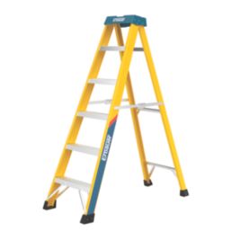 Erbauer Fibreglass 1.62m 6 Step Swingback A Frame Step Ladder - Screwfix
