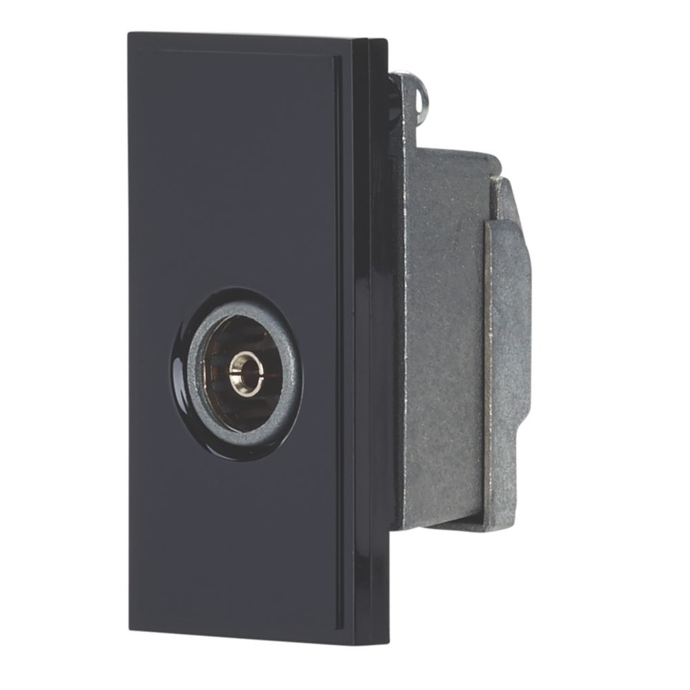 Contactum Media Modular Female Coaxial TV Socket Black - Screwfix