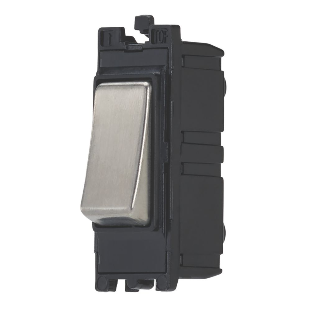 Contactum Decorative Grid 10AX 1-Way Grid Retractive Switch Brushed ...