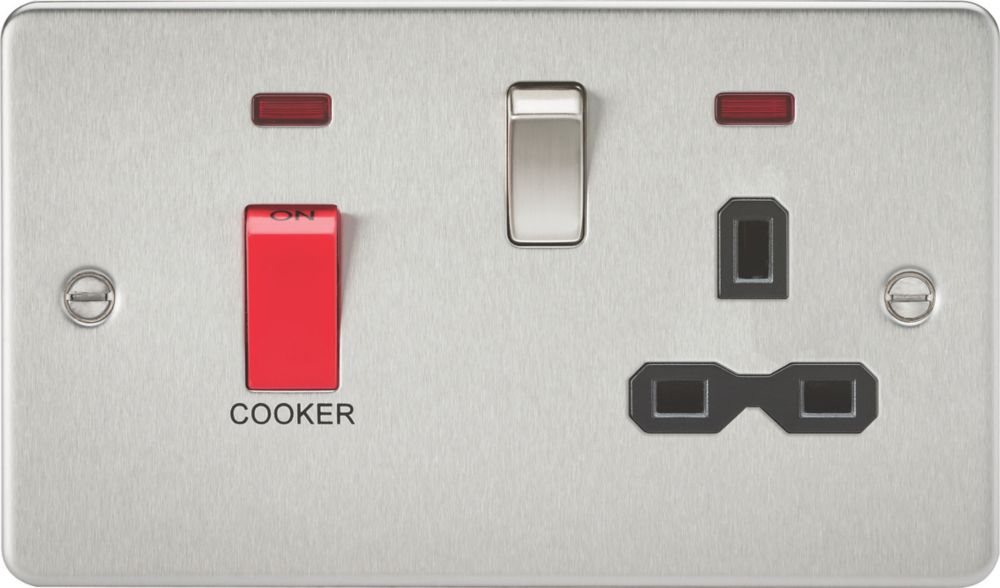 Knightsbridge 45 & 13A 2-Gang DP Cooker Switch & 13A DP Switched Socket ...