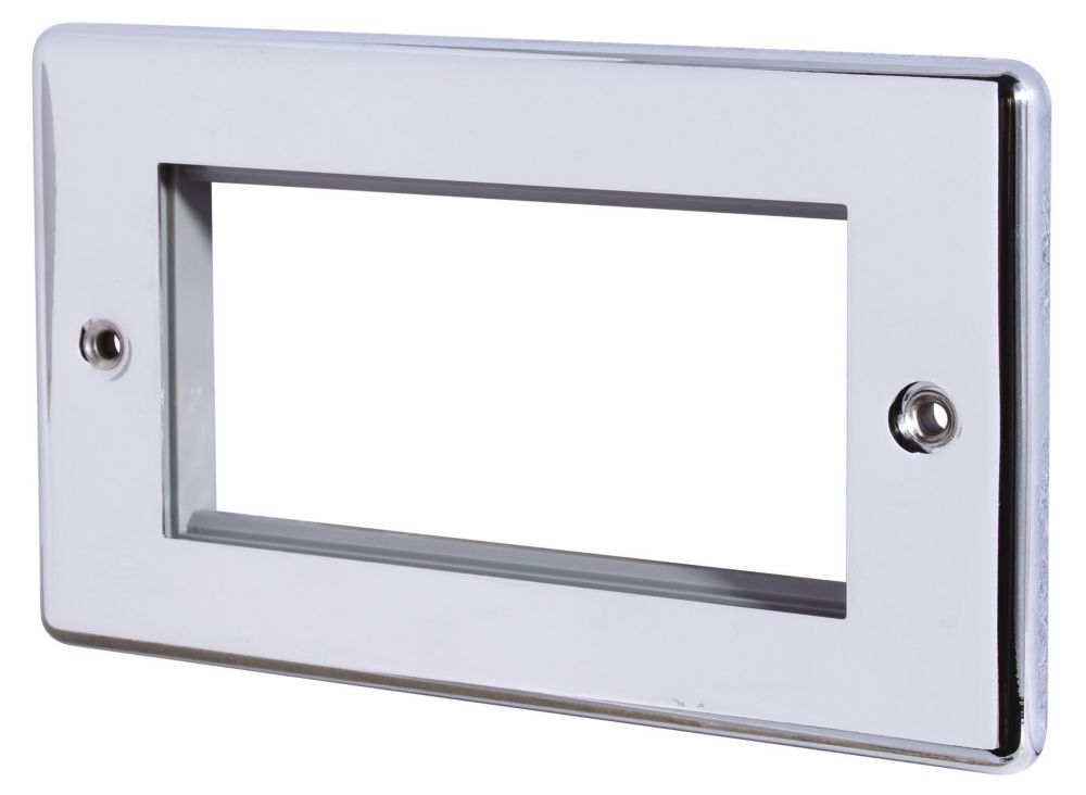 LAP 4-Module Modular Faceplate Polished Chrome - Screwfix