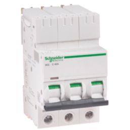 Schneider Electric IKQ 40A TP C Curve 3-Phase MCB - Screwfix
