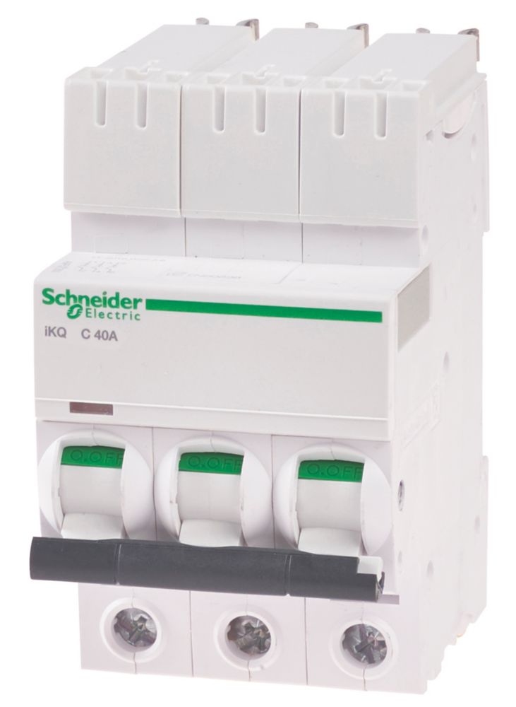 Schneider Electric IKQ 40A TP C Curve 3-Phase MCB - Screwfix