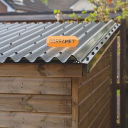Corramet COR804BL Corrugated Roofing Sheet Black 2500mm x 950mm - Screwfix