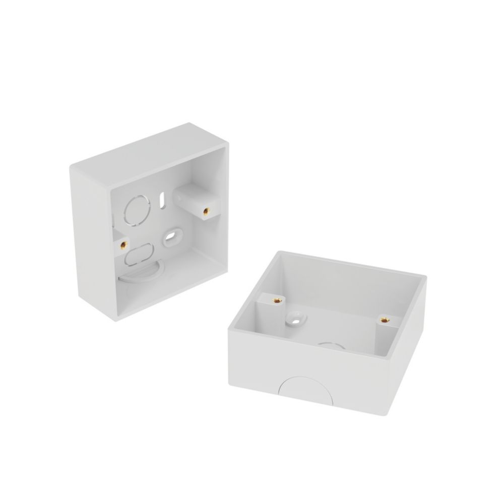 D-Line SSB35W/2 1-Gang Surface Pattress Box 35mm 2 Pack - Screwfix