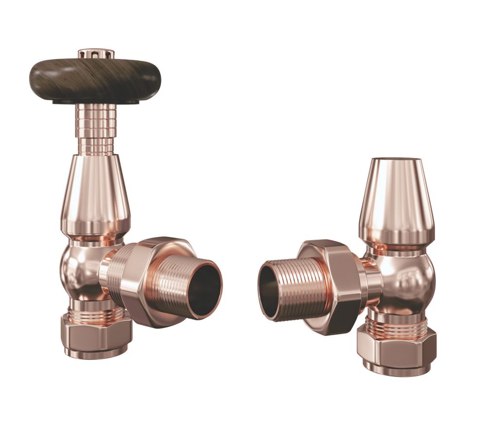 ETAL Harrow 15mm x 1/2" Copper Angled Traditional Thermostatic Radiator ...