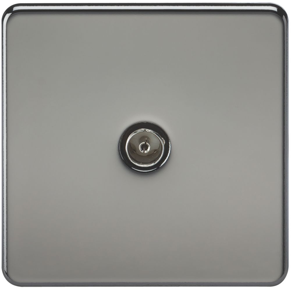 Knightsbridge 1-Gang Coaxial TV Socket Black Nickel - Screwfix