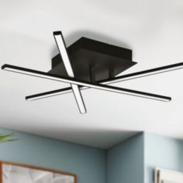 Eglo Lasana 3 LED Ceiling Light Black 5W 1500lm - Screwfix
