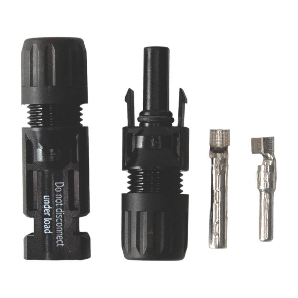 V-TAC 30A 1-Way Push-Wire Solar MC4 Connectors 4 Pack - Screwfix