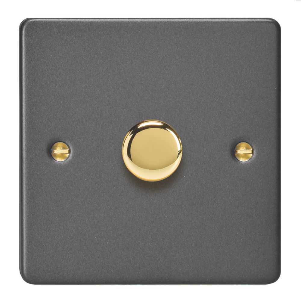 Varilight V-Pro 1-Gang 2-Way LED Dimmer Switch Graphite Grey - Screwfix