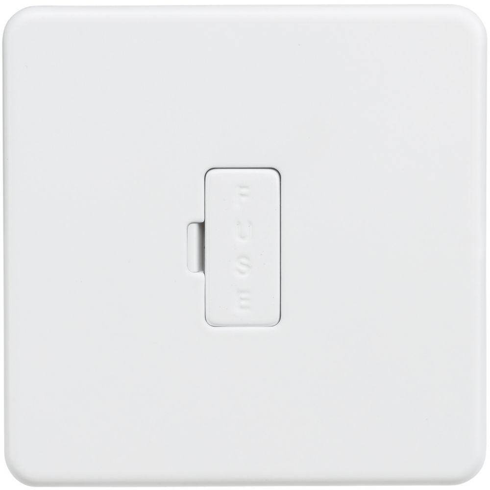 Knightsbridge 13A Unswitched Fused Spur Matt White - Screwfix