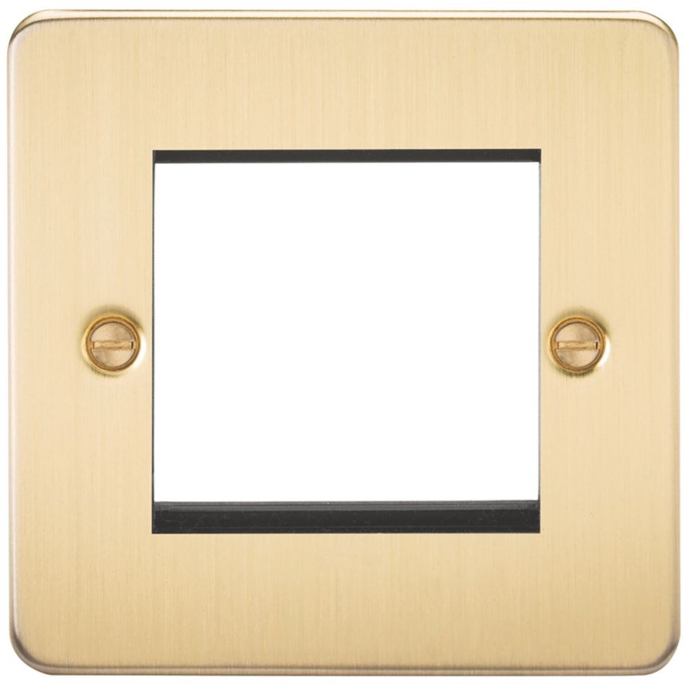 Knightsbridge Flat Plate 2-Module Modular Faceplate Brushed Brass ...
