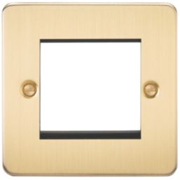 Knightsbridge Flat Plate 2-Module Modular Faceplate Brushed Brass ...