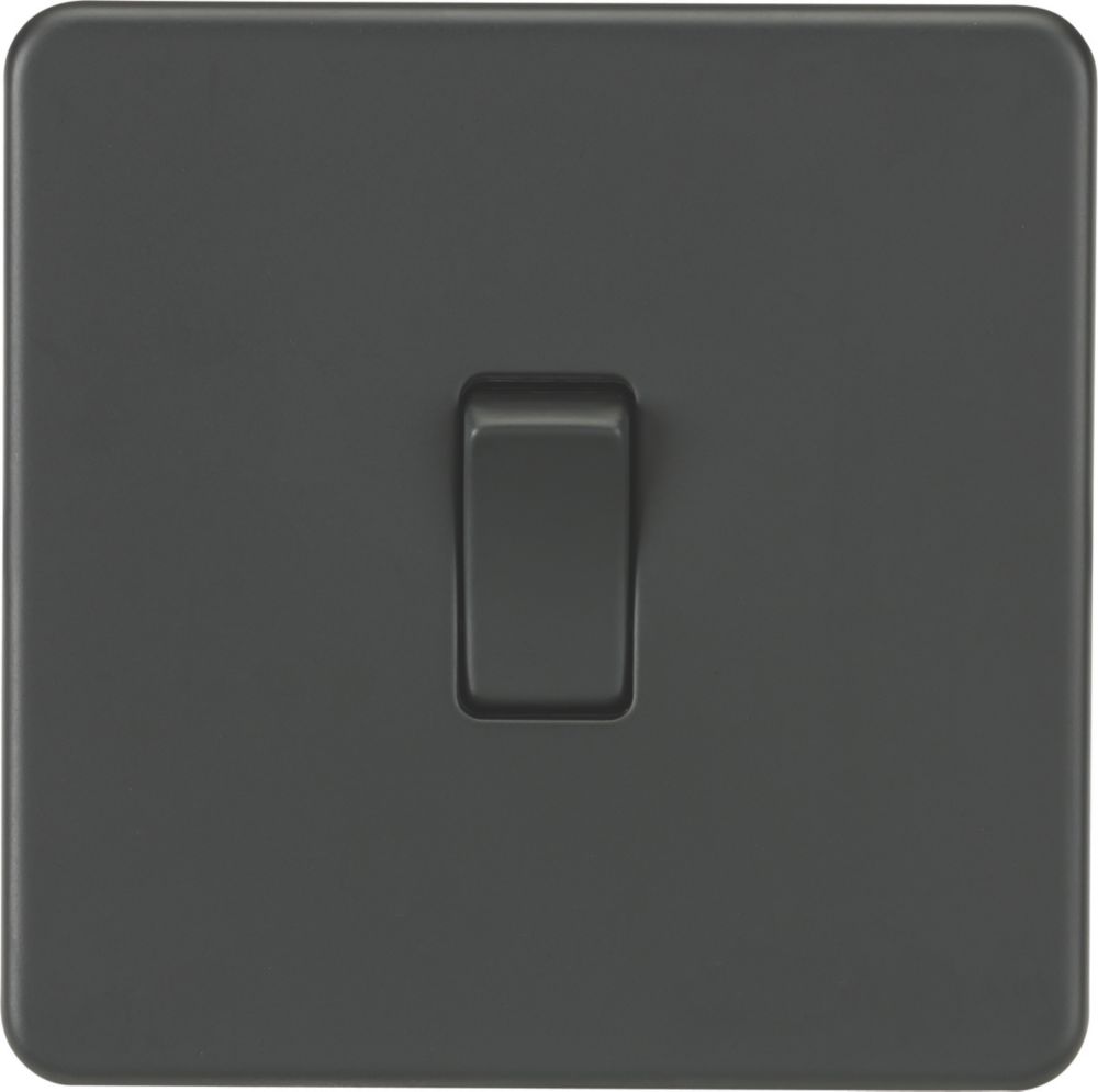 Knightsbridge Screwless 10AX 1-Gang 1-Way Double Pole Switch Anthracite ...
