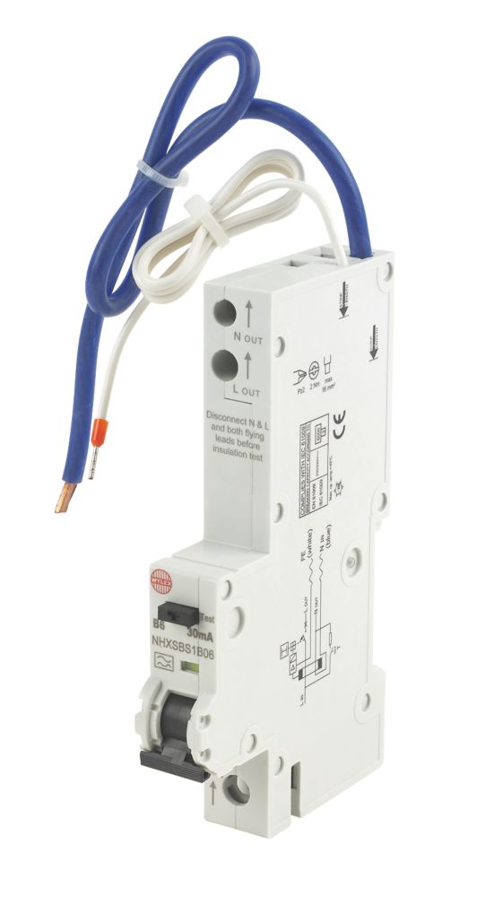 Wylex 6A 30mA Type A SP B Curve RCBO - Screwfix