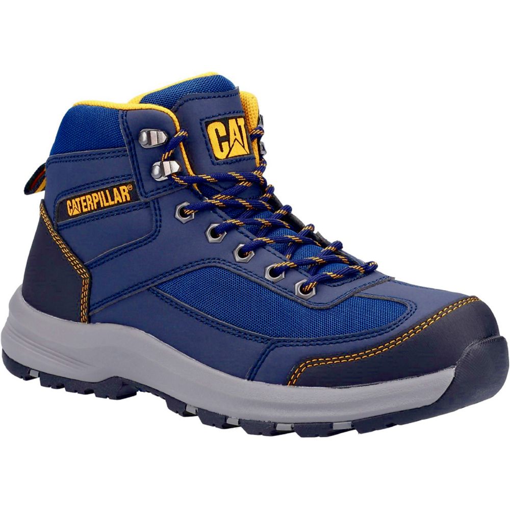 CAT Elmore Mid Size 8 Navy Steel Toe Cap Safety Trainer Boots - Screwfix