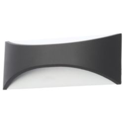 Zink Stroud Outdoor LED Wall Light Black 12W 400lm - Screwfix