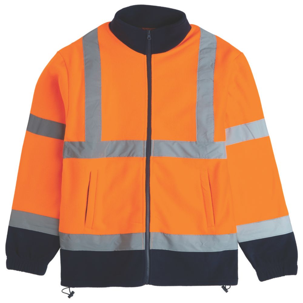 Pro RTX High Visibilty Fleece Jacket Orange / Navy Large 44" Chest ...