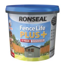 Ronseal Fence Life Plus 5Ltr Slate Shed & Fence Paint - Screwfix