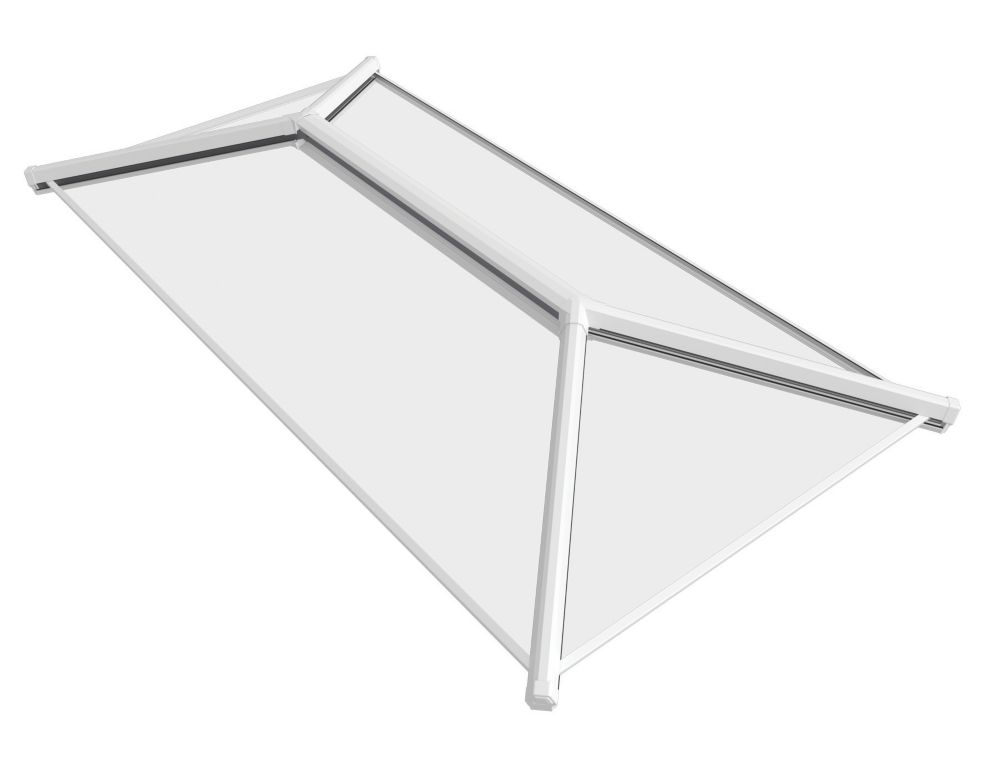 Crystal Clear Aluminium & uPVC Double-Glazed Lantern Roof White 2000mm ...