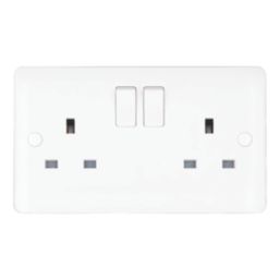 Vimark Pro 13A 2-Gang DP Switched Plug Socket White - Screwfix