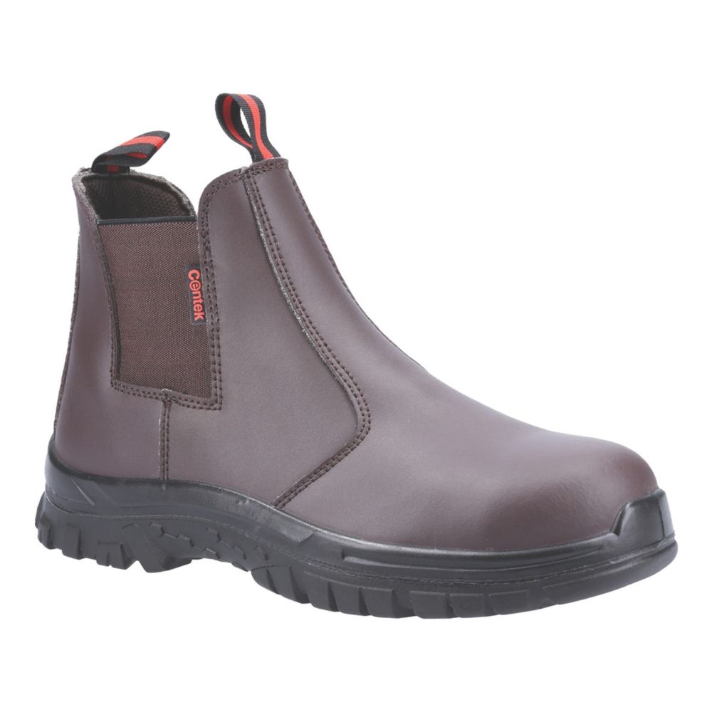Centek FS319 Size 5 Brown Steel Toe Cap Safety Dealer Boots - Screwfix