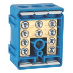 Lewden 100A 5-Way 2.5-35mm² Connector Block Blue - Screwfix