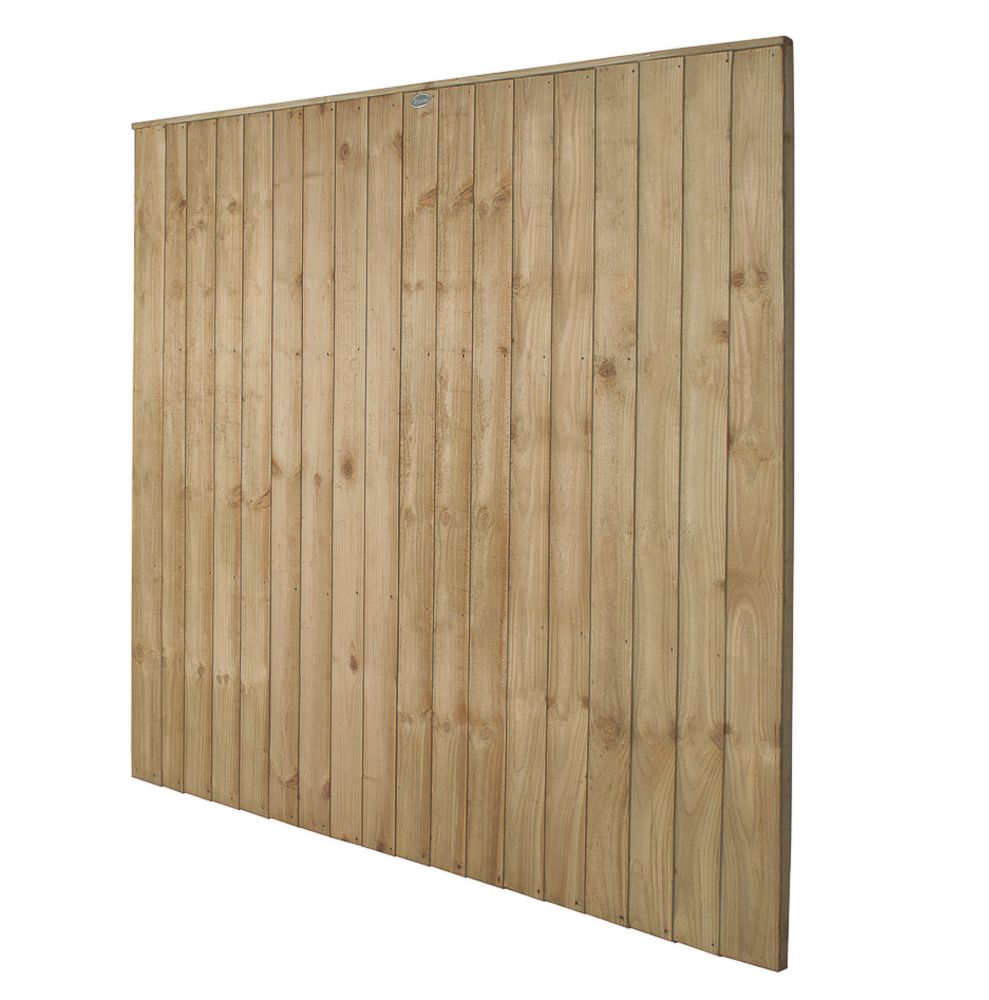 Forest Vertical Board Closeboard Fence Panels Natural Timber 6' x 6 ...