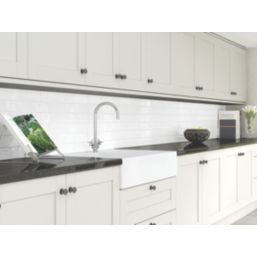 Splashwall Pure White Composite Splashback 2440mm x 600mm x 3mm - Screwfix
