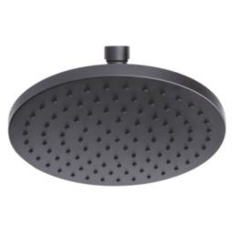 Swirl Fixed Shower Head Matt Black 250mm - Screwfix