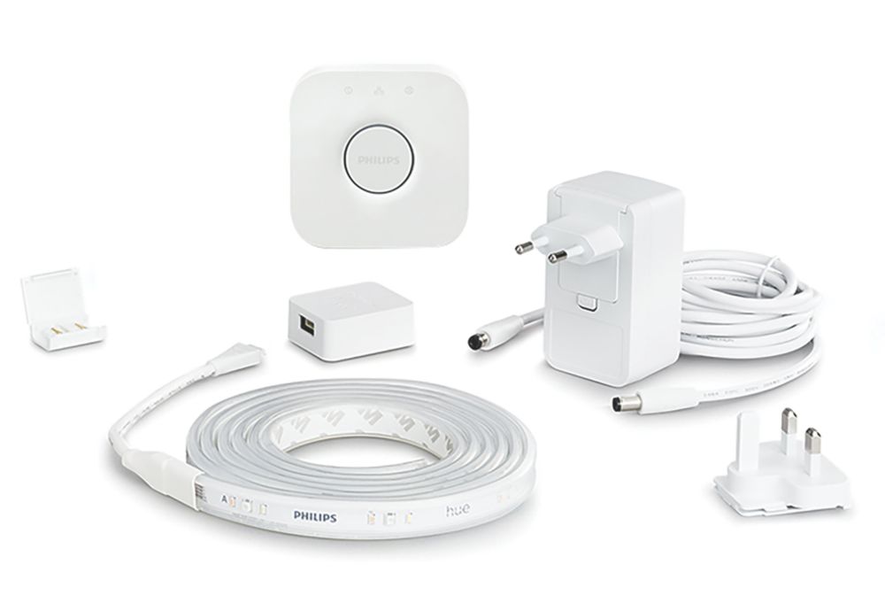 Philips Hue 2m LED Light Strip & Bridge Kit 20W 1700lm 2 Pieces - Screwfix