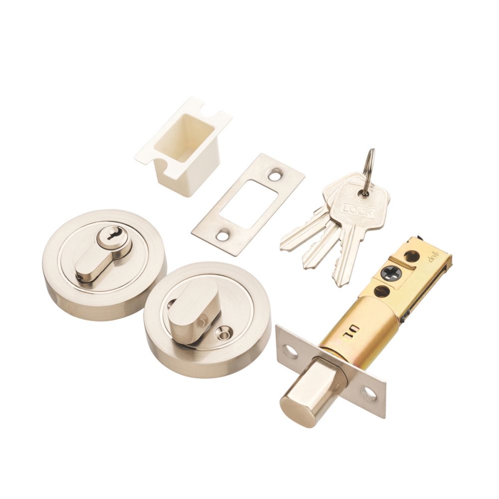 Security Solutions 1 Lever Satin Nickel Euro Locking Deadbolt Thumbturn ...