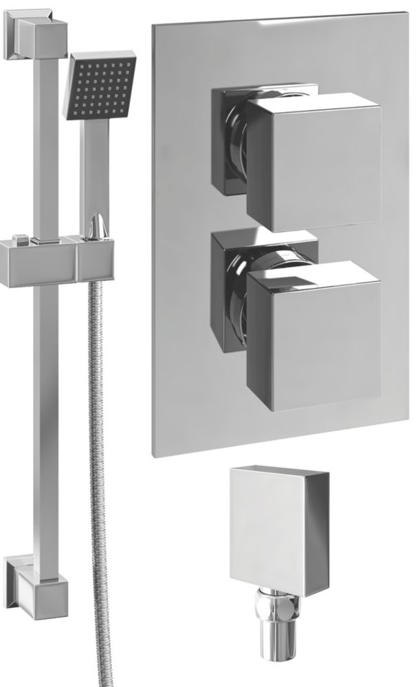 ETAL Spahr Rear-Fed Concealed Polished Chrome Thermostatic Mixer Shower ...