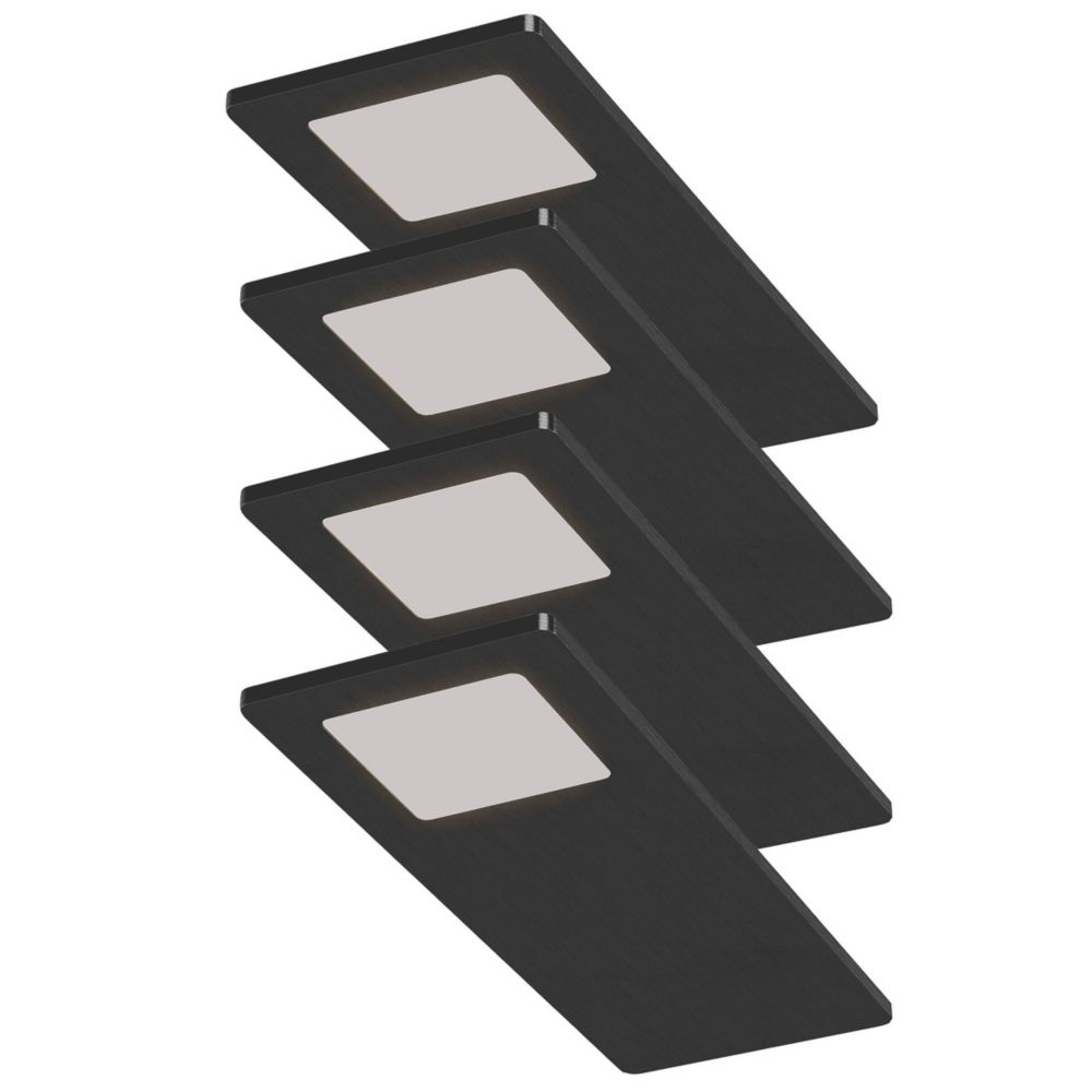 Sensio Astro TrioTone Rectangular LED Under Cabinet Lights Black 19.2W ...