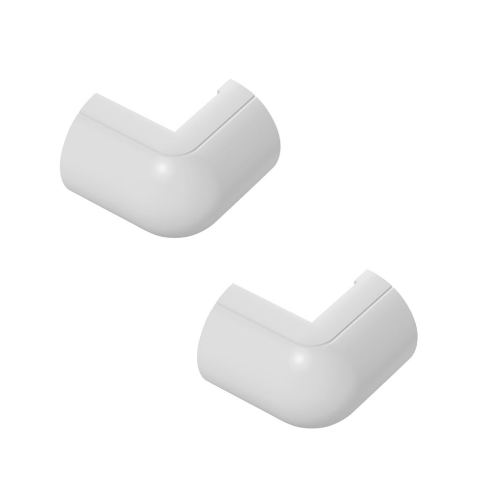 D-Line White Micro+ Trunking External Bends 20mm x 10mm 2 Pack - Screwfix