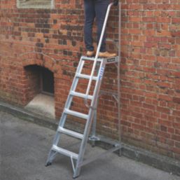 TB Davies Aluminium 1.22m Silver 5 Step Podium Steps - Screwfix