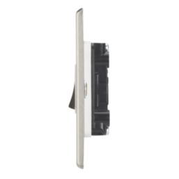 Contactum Iconic 10AX 1-Gang 1-Way Retractive Bell Switch Brushed Steel ...