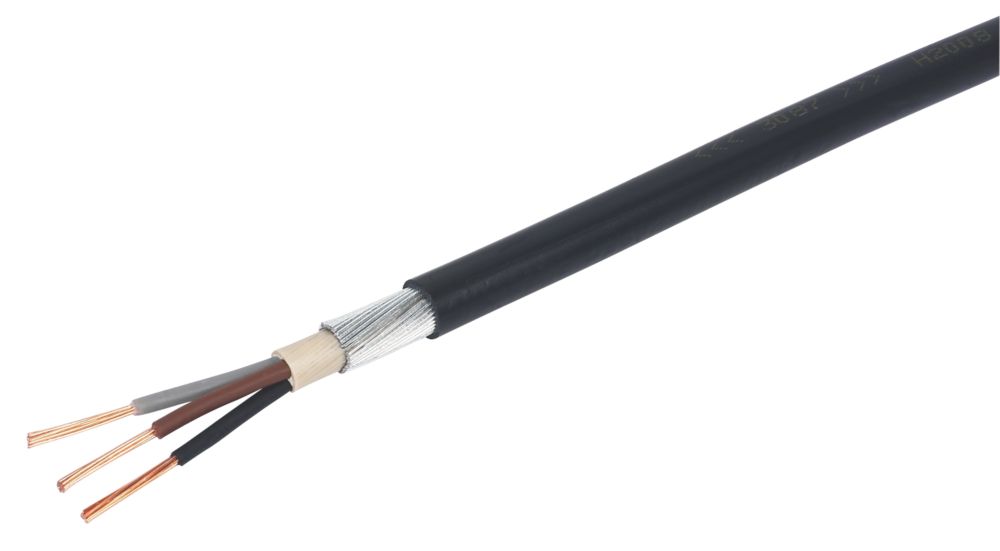 Prysmian 6943X Black 3-Core 1.5mm² Armoured Cable 100m Drum | Cable ...