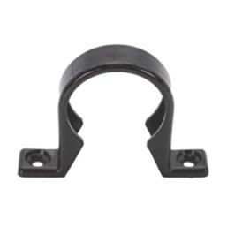 FloPlast Solvent Weld Pipe Clips Black 40mm 20 Pack - Screwfix