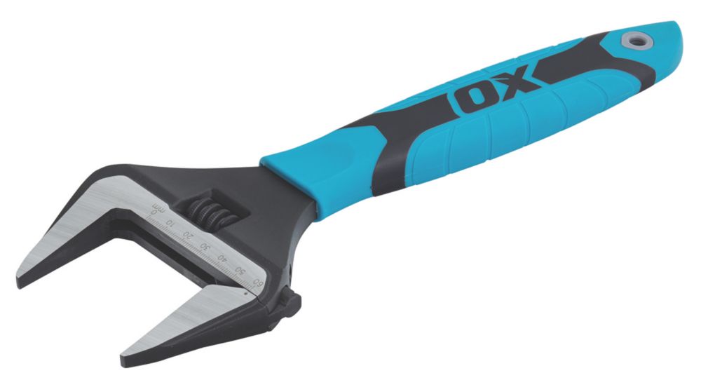 OX Pro Adjustable Wrench with Ultra Wide Jaw 12" - Screwfix