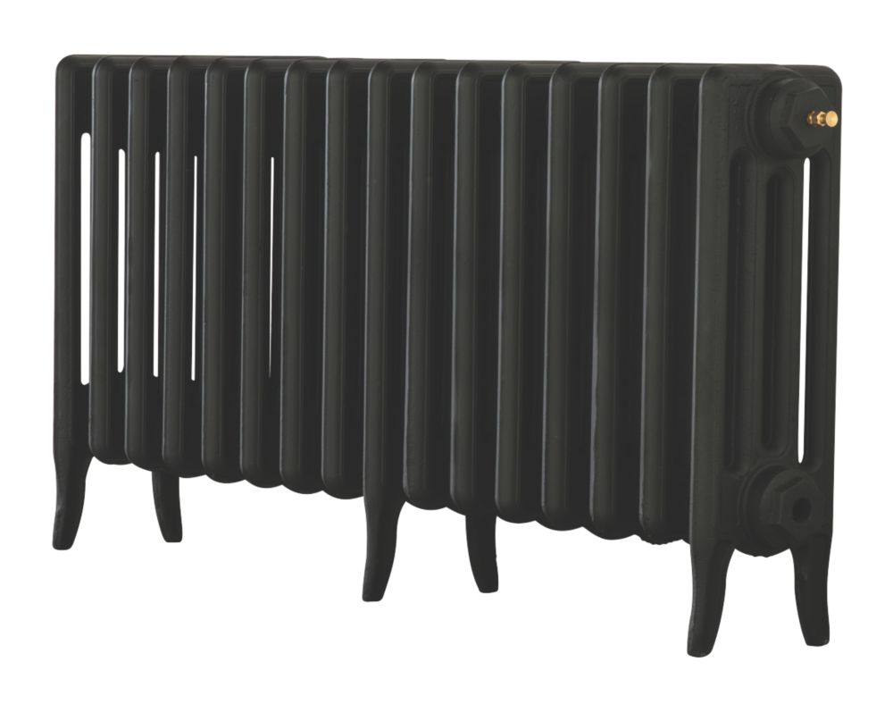 Arroll 460mm x 994mm 3128BTU Black Cast Iron 4 Column Radiator - Screwfix
