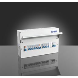 Chint NX3 18-Module 10-Way Populated Dual RCD Consumer Unit - Screwfix