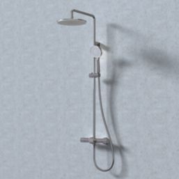 Swirl Lulworth Rear Fed Exposed Chrome Plated Thermostatic Mixer Shower with Diverter Screwfix