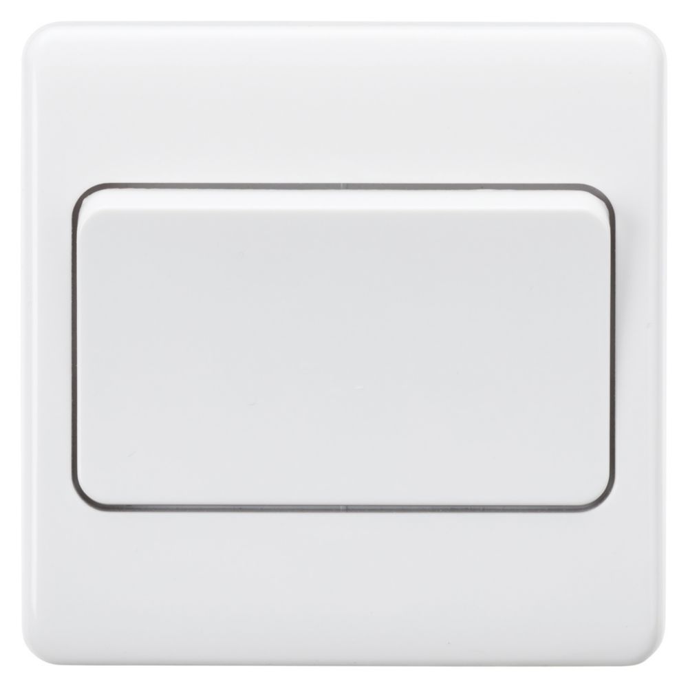 Knightsbridge Curved Edge 10AX 1-Gang 2-Way Light Switch White - Screwfix