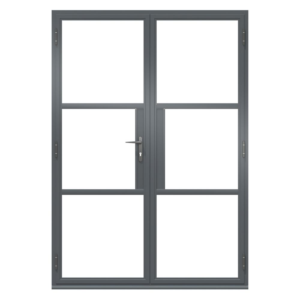 Green & Taylor Heritage Grey Double-Glazed Aluminium French External ...