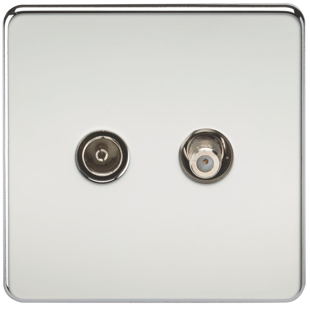 Knightsbridge 2-Gang Isolated Coaxial TV & F-Type Satellite Socket ...
