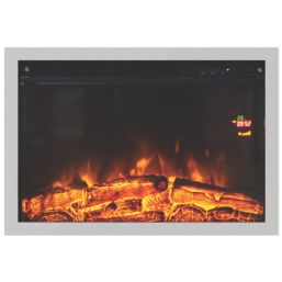 Focal Point Medford Chrome Remote Control Inset Electric Wall Fire ...